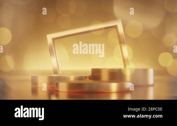 gold podium background with rectangle geometric, rectangle animation ...