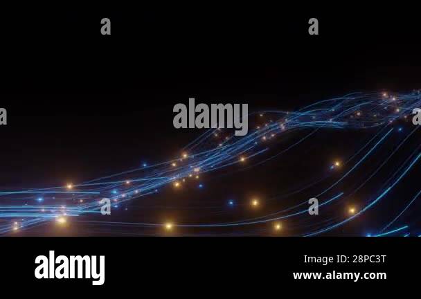 Neon digital light data transfer in network and internet high tech ...
