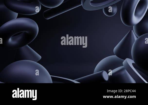 abstract elegant 3d background with black geometric shapes, spin slow ...