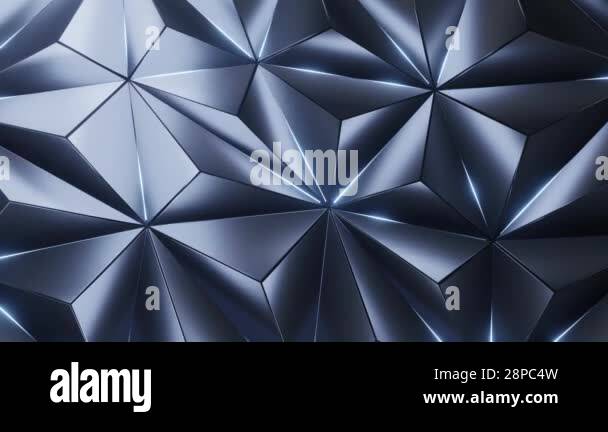 3d Abstract Triangles geometric with light sweep line, polygon, black ...