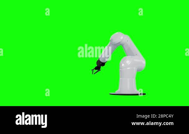 robot arm animation with green screen background, 4k resolution,The ...