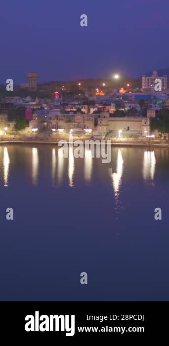 View of famous indian hinduism pilgrimage town sacred holy hindu ...