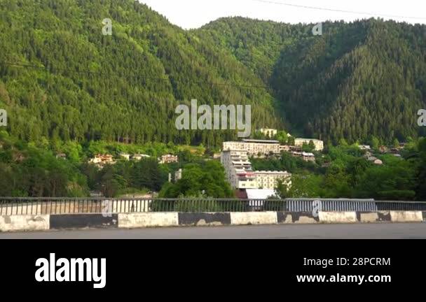Verdant mountain landscape surrounding bakuriani town, revealing scenic ...