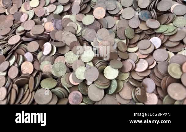 Background of many coins. Business concept of banking, cash, and ...