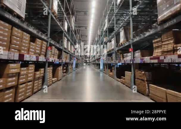Bangkok, Thailand. Interior of large warehouse of department IKEA store ...