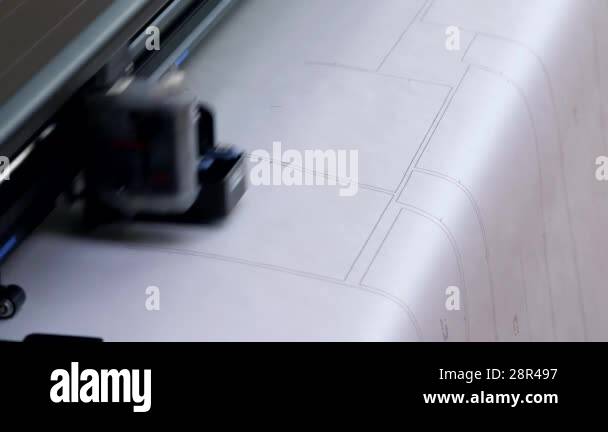 Close-up large plotter prints on whatman paper. Print patterns for ...