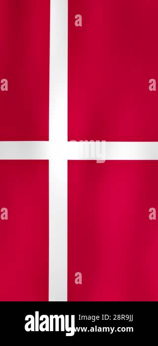 Denmark National Flag Waving in The Wind | 4k Vertical Video ...