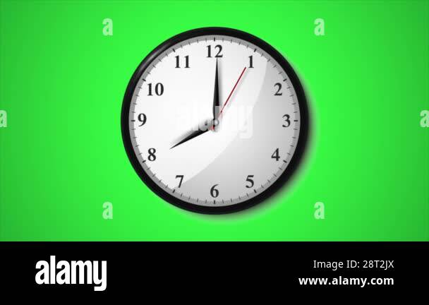 Wall Clock with First 30 seconds of 8 o'clock Stock Video Footage - Alamy