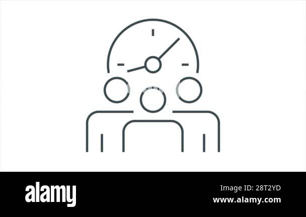 Animated Stroke Business Icon and Isolated on White Background Stock ...