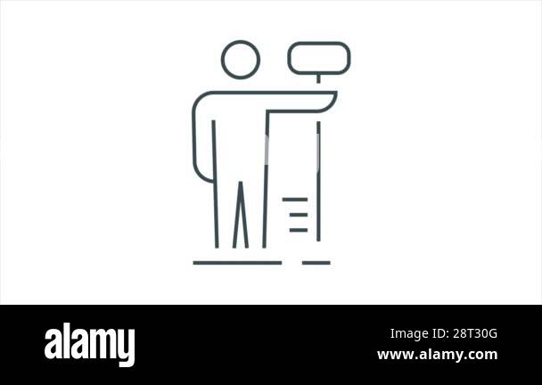 Animated Stroke Business Icon and Isolated on White Background Stock ...