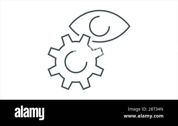 Animated Stroke Business Icon and Isolated on White Background Stock ...