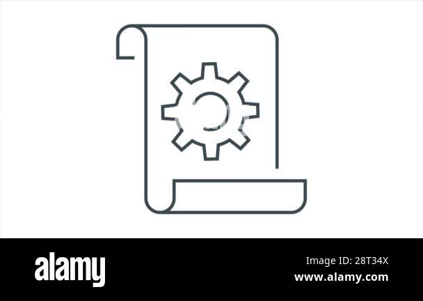 Animated Stroke Business Icon and Isolated on White Background Stock ...