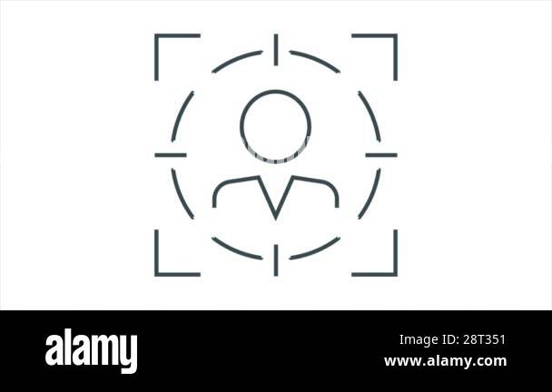 Animated Stroke Business Icon and Isolated on White Background Stock ...