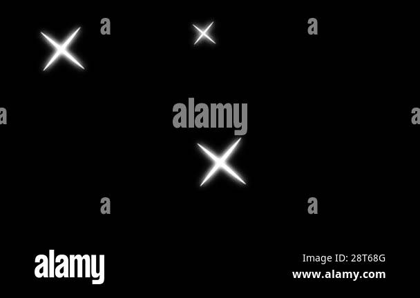 Sparkling twinkling stars Shine animation on black screen background ...