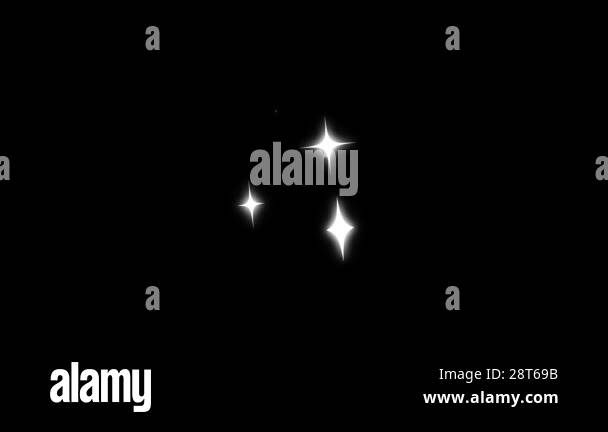 Sparkling twinkling stars Shine animation on black screen background ...
