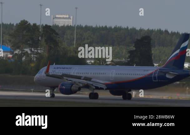 MOSCOW, RUSSIAN FEDERATION - JULY 31, 2021: Commercial aeroplane Airbus ...