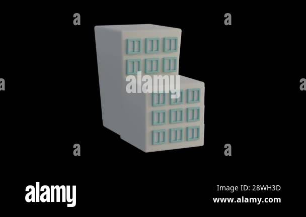 White hospital building with light blue windows and cross symbol ...