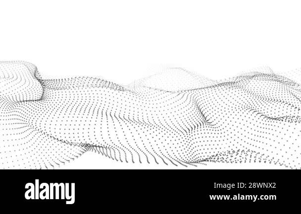 Dynamic wave with many dots. Abstract motion background of dots. Technology or science. 3d ...