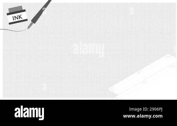 Frame Animation Of A Cartoon Manuscript Paper Placed On A Toned