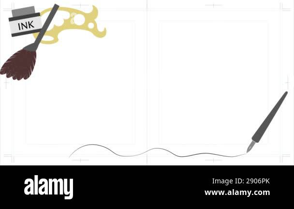 This is a background frame animation animation of wavy lines drawn with ...