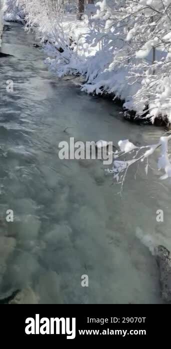 Mountain river. Crystal-clear mountain stream flowing swiftly through a ...