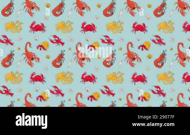 Cartoon sea animals. Loop Background. Sketch effect Stock Video Footage ...