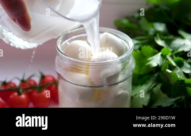 mozzarella cheese falling fresh organic mozzarella buffalo cheese with ...