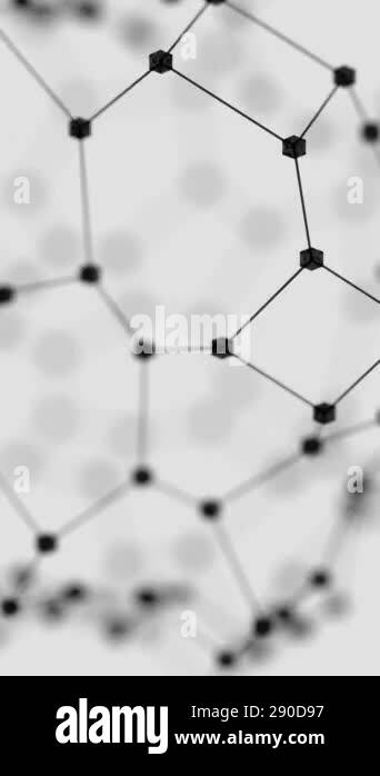 Abstract Geometric Network Structure With Black Nodes Stock Video