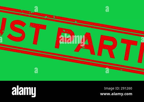 Grunge red trust partner word square rubber seal stamp zoom on green ...