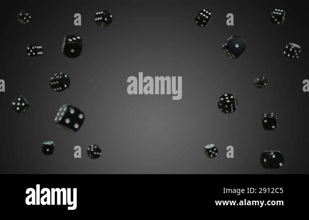 dice floating in the air while spinning with empty space in the center ...