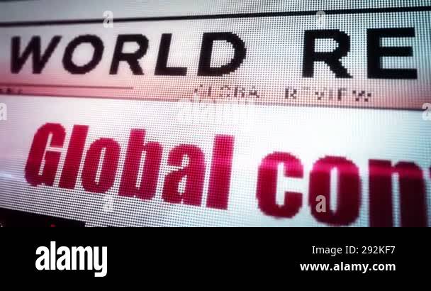 Global conflict world war iii daily newspaper reading on mobile tablet ...