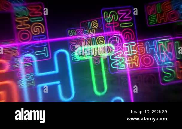 Show time event neon symbol. Light color bulbs. Showtime entertainment ...