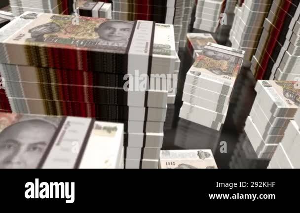 Cambodia money Cambodian riel notes packs loop. 3D flight over 2000 KHR ...