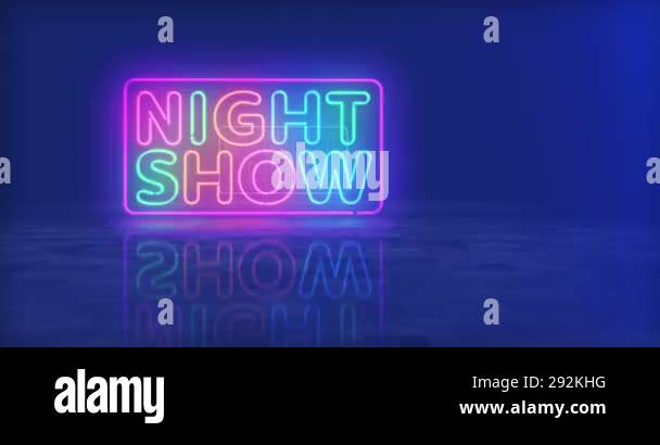 Show time event neon symbol. Light color bulbs. Showtime entertainment ...
