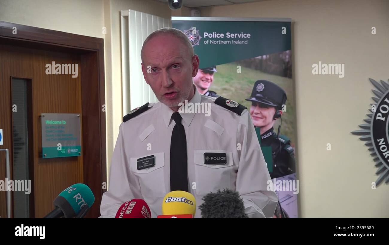 PSNI assistant chief constable gives press conference on Storm Eowyn ...