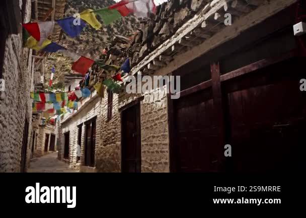 Historical Marpha Village featuring traditional stone houses and ...
