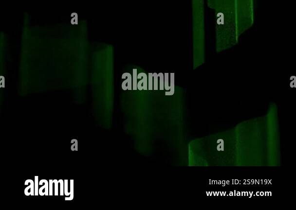 Professional lightning technology concept. Spinning flashing green ...