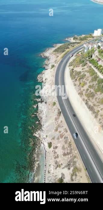 road from drone sea resort magnificent view drone view road. High ...