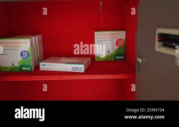 Prague,Czech Republic-October 9 2024: Fentanyl Ratiopharm Teva contains ...