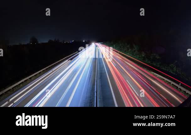 highway time lapse night lights-Fast moving traffic light trails,Light ...