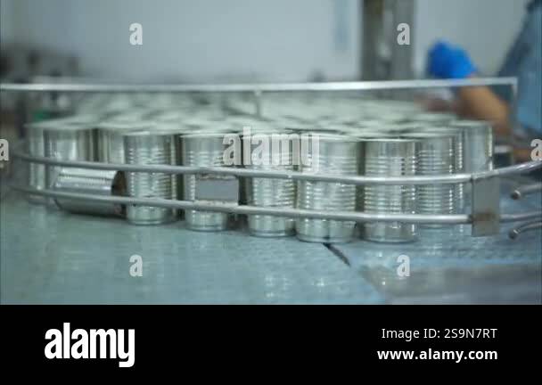 Process and production line in canned fish factory Stock Video Footage ...
