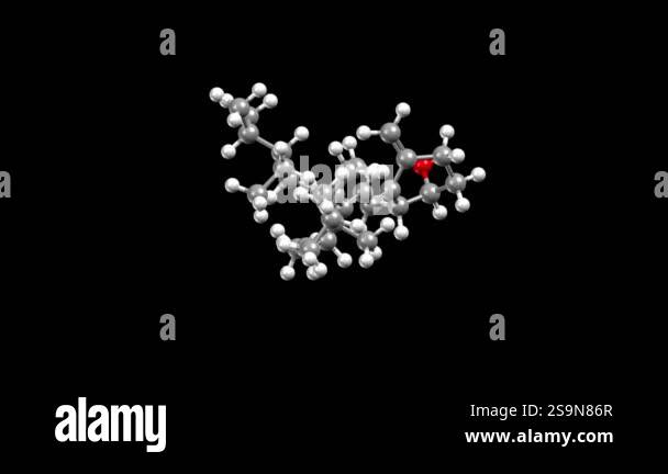 Structure of vitamin D5 (sitocalciferol). Animated 3D ball-and-stick ...
