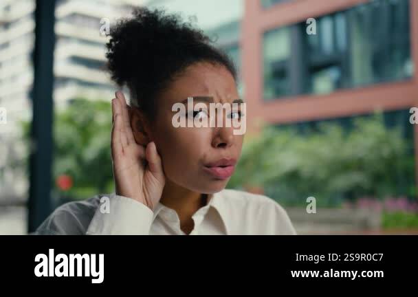 African American woman bad dont hearing quiet sound whisper female girl ...