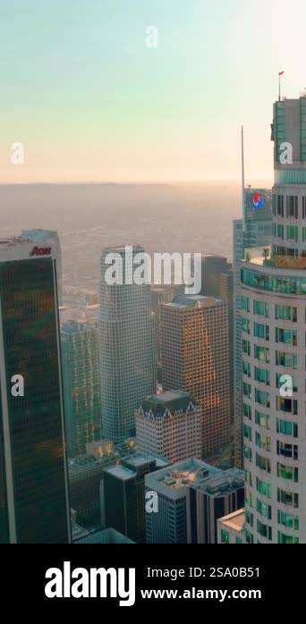 Los Angeles, CA, USA - September 15, 2024: Aerial view of a downtown ...