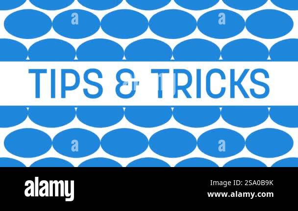 Tips And Tricks text written over animated blue geometric shapes ...