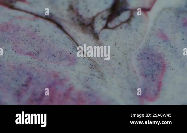 Marble leak. Overflow swirl. Artistic chaotic mixing pink white stone ...