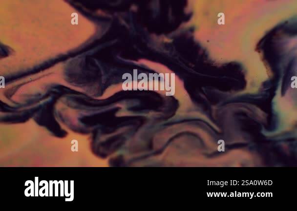 Stream expansion. Transition paint. Dark opaque liquid spread on light ...