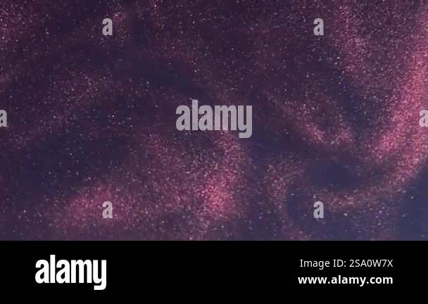 Glitter swirl. Paint flow. Pink color shiny dust splash mist floating ...