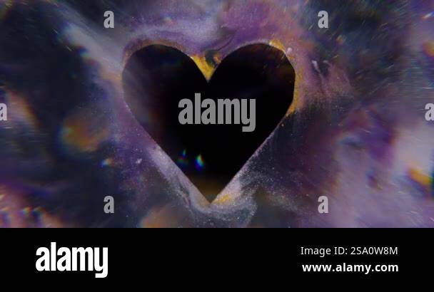 Love background. Paint art. Defocused purple yellow light rainbow flare ...