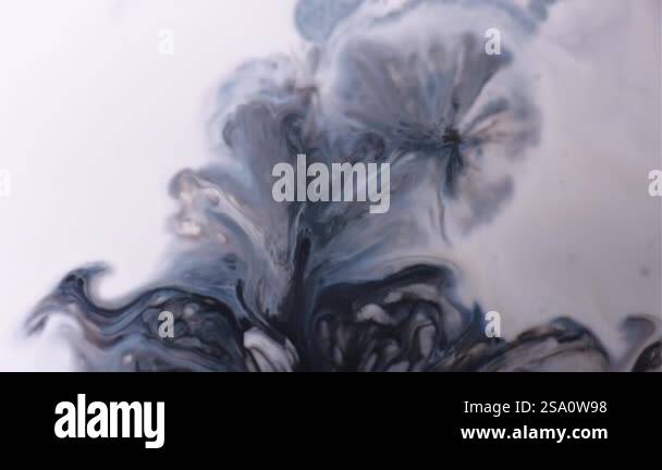 Mixed ink layers. Art wave. Gray blue black pigment bursting from dirty ...